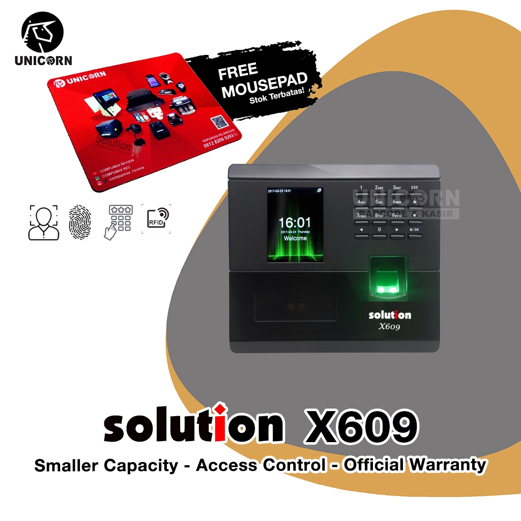 Jual Mesin Absensi Sidik Jari Fingerprint Scan Wajah - Solution X609 X ...