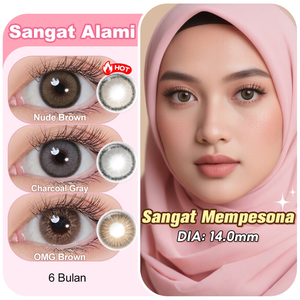 Jual [0.00~-6.00] Magister softlens minus 14 mm nude brown soflen minus ...