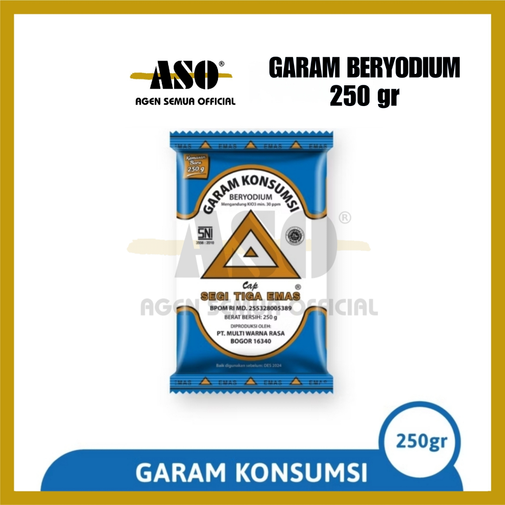 Jual Garam halus beriodium 250gr SEGITIGA EMAS PROMO !!! | Shopee Indonesia