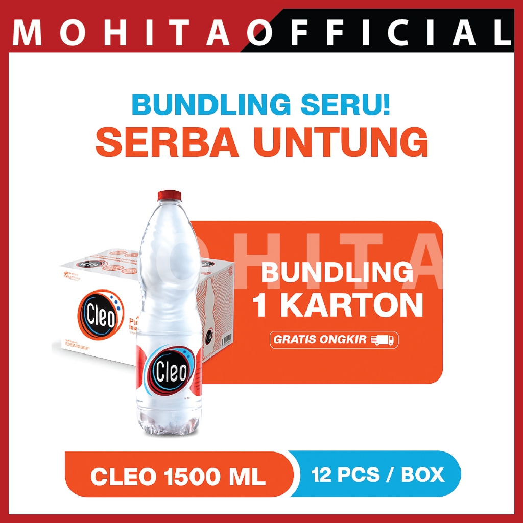 Jual cleo 1500ml 1 dus/cleo 1500ml 1 karton/cleo 1.5 liter/cleo air ...