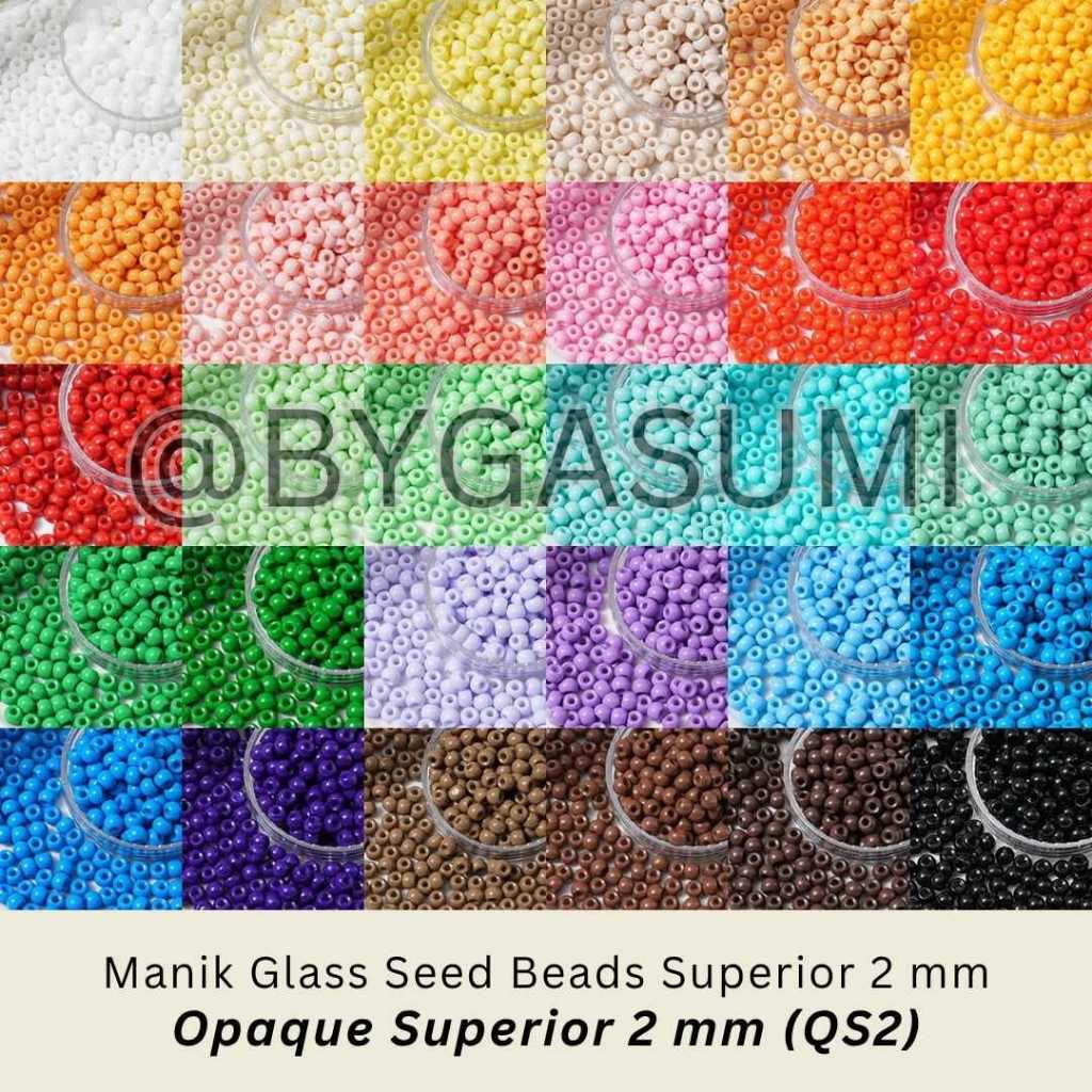 Jual (QS2) 2 mm 11/0 10 & 50 Gram Manik Opaque Kualitas Superior Ukuran ...