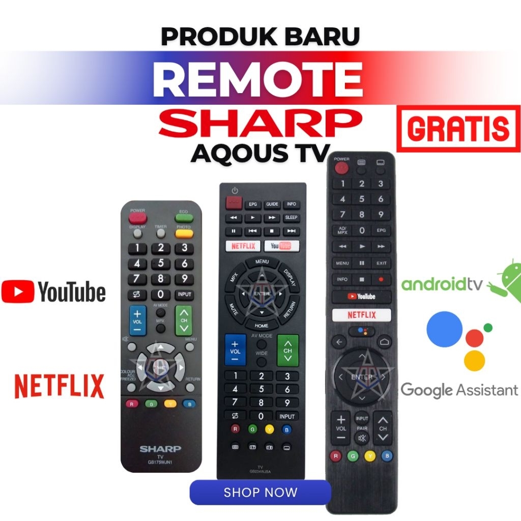 Jual Remote Control Tv Sharp Smart Tv LED LCD TV Sharp Aquos, Remot ...