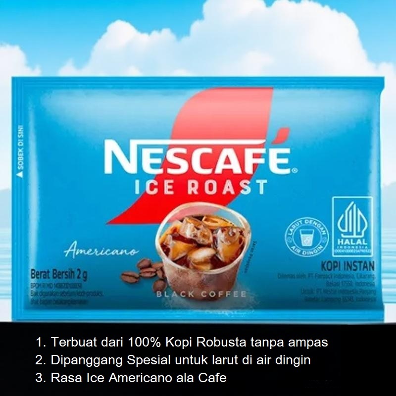 Jual Nestle Nescafe Ice Roast Americano Kopi Hitam Instan 2 gram ...