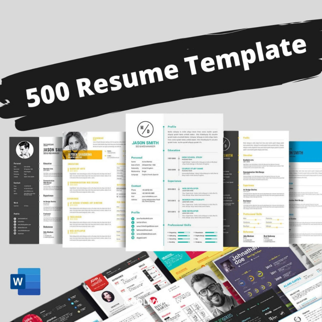 Jual 500 Resume/CV Template Collection, Buat Curriculum Vitae mu Dengan ...