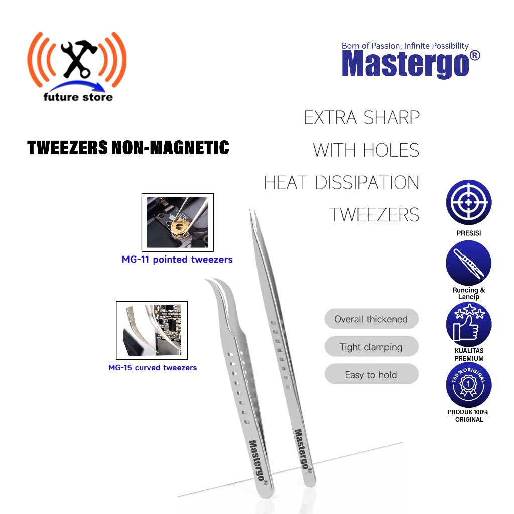 Jual MASTERGO MG11/MG15 NON-MAGNETIC JUMP WIRE TWEEZER ORIGINAL - Pinset Runcing/Lancip Anti ...