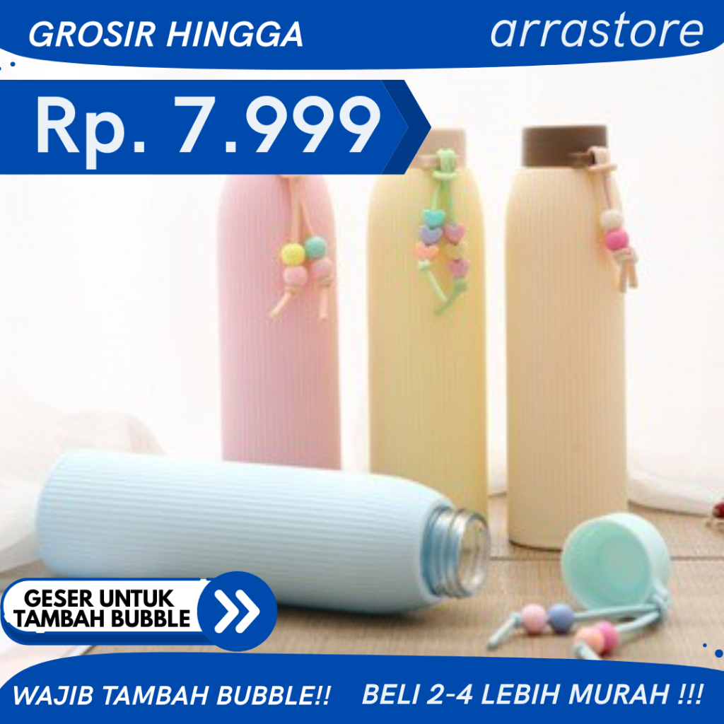Jual Botol Kaca Macaron NO BOX Botol Minum Kaca SERIES LAMA ! | Shopee ...
