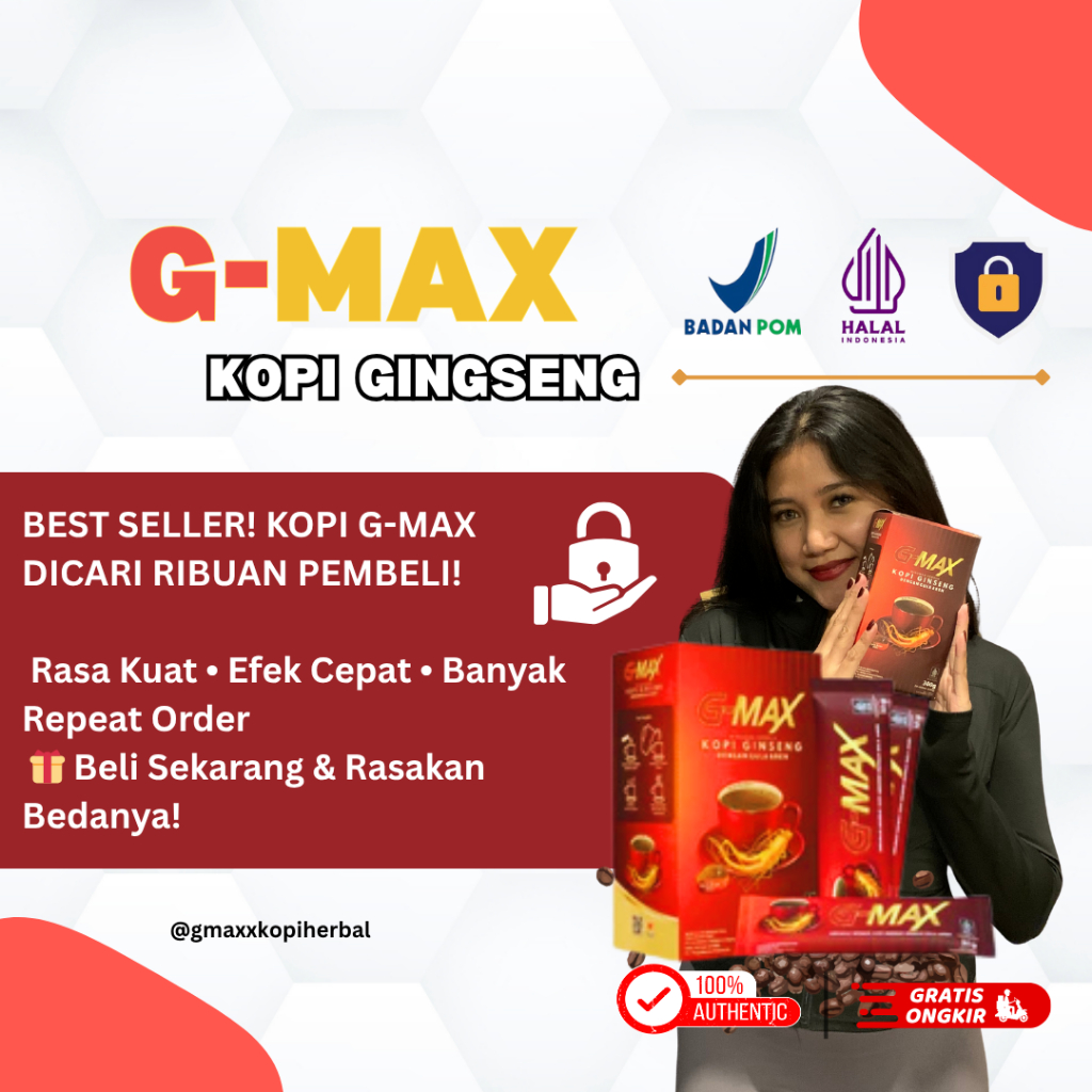 Jual GMAX - Kopi Gingseng Stamina Pria 1 Box isi 10 sachet Original Berkualitas BPOM HALAL ...