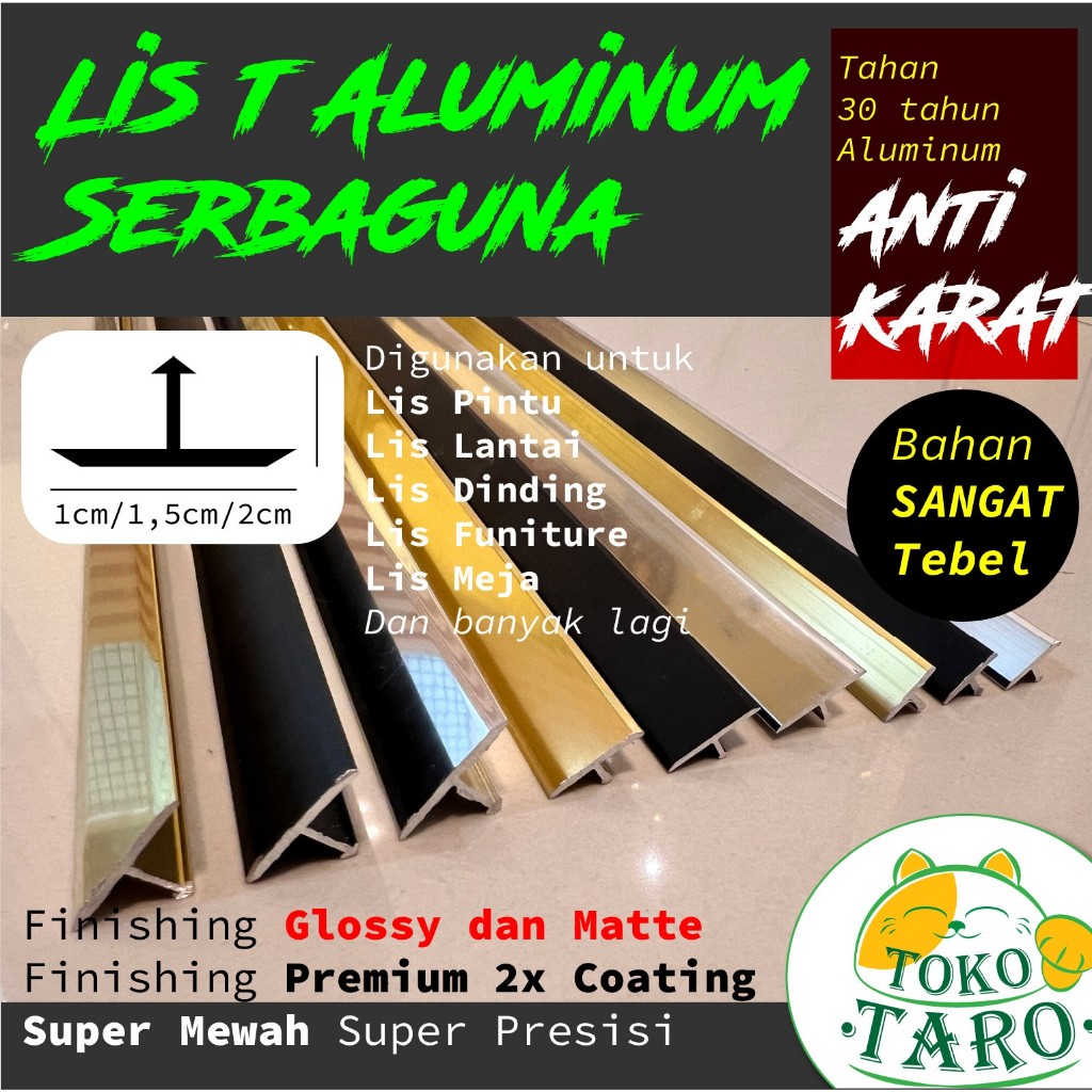 Jual List T Aluminium T Aluminum Interior Pintu Lemari Wallboard Lantai ...