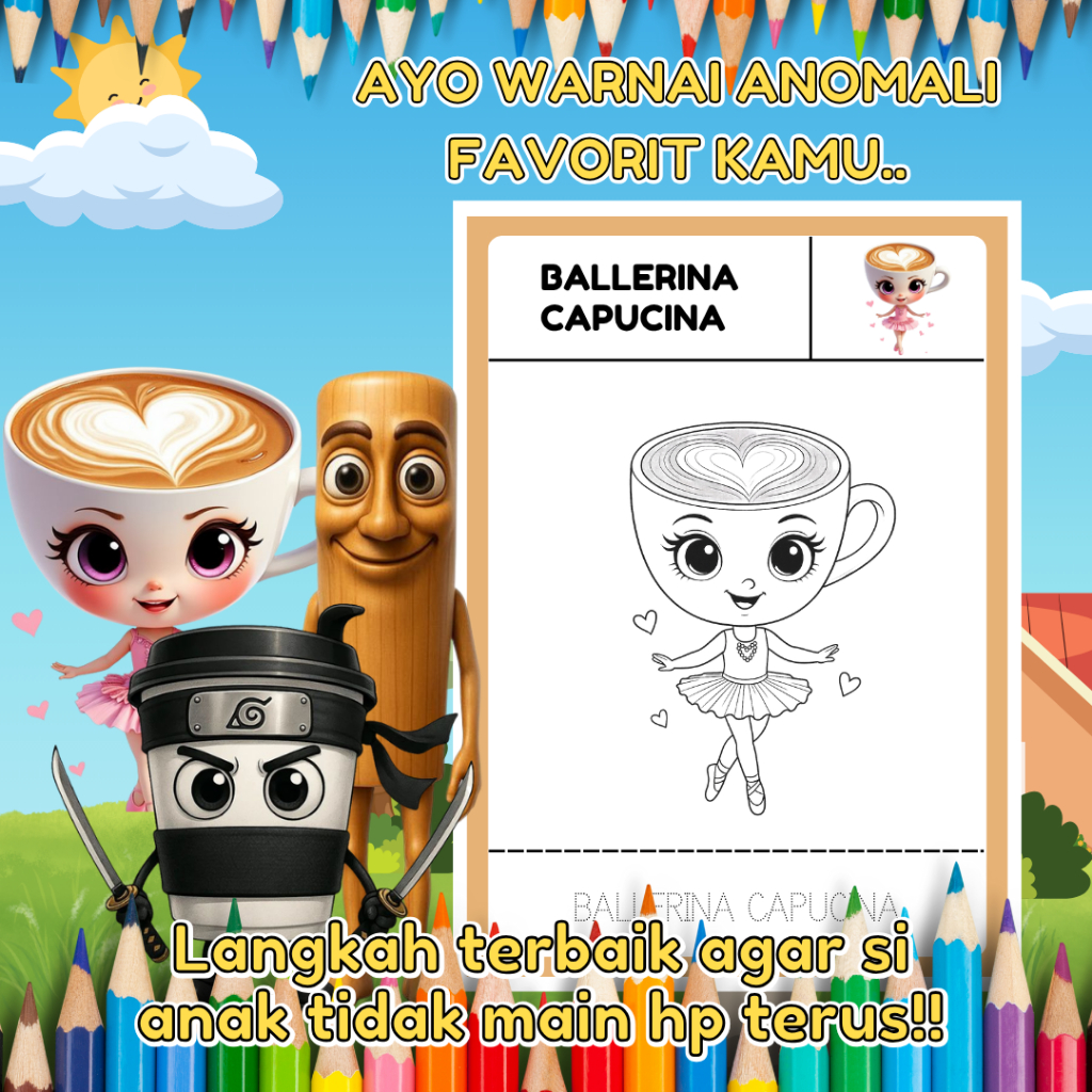 Jual PAKET KERTAS MEWARNAI 50LEMBAR /COLORING BOOK ANAK TEMA ANOMALI ...