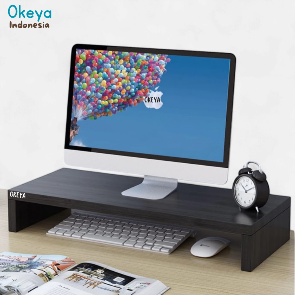 Jual Stand monitor Dudukan laptop Aksesoris komputer material kayu asli ...