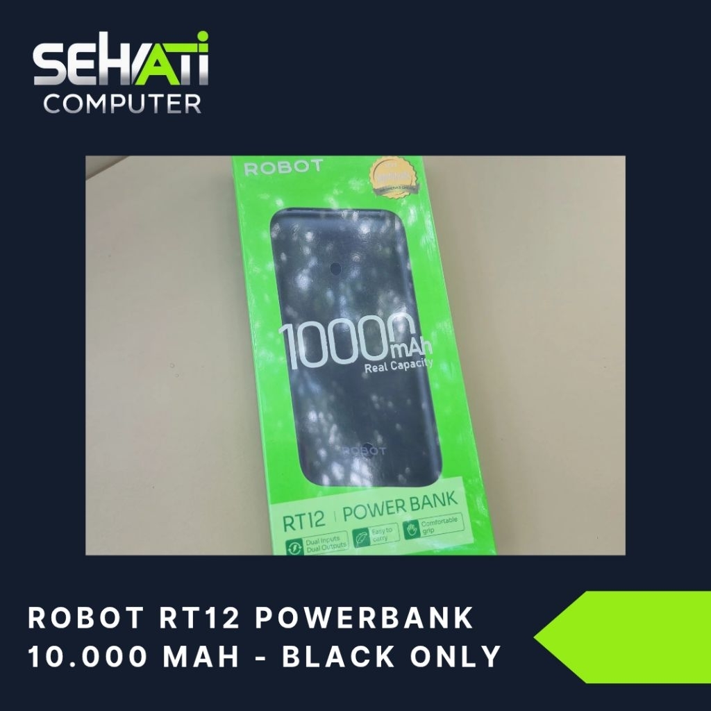 Jual Robot RT12 Powerbank 10.000mAh - Black Only | Shopee Indonesia