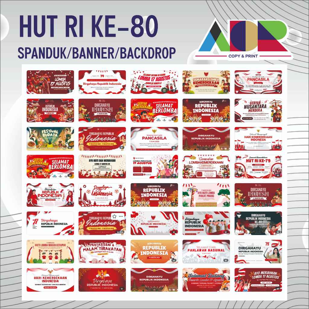 Jual SPANDUK/BANNER/BACKDROP 17 AGUSTUSAN KE-80 FLEXY 280 DAN 340 GR ...