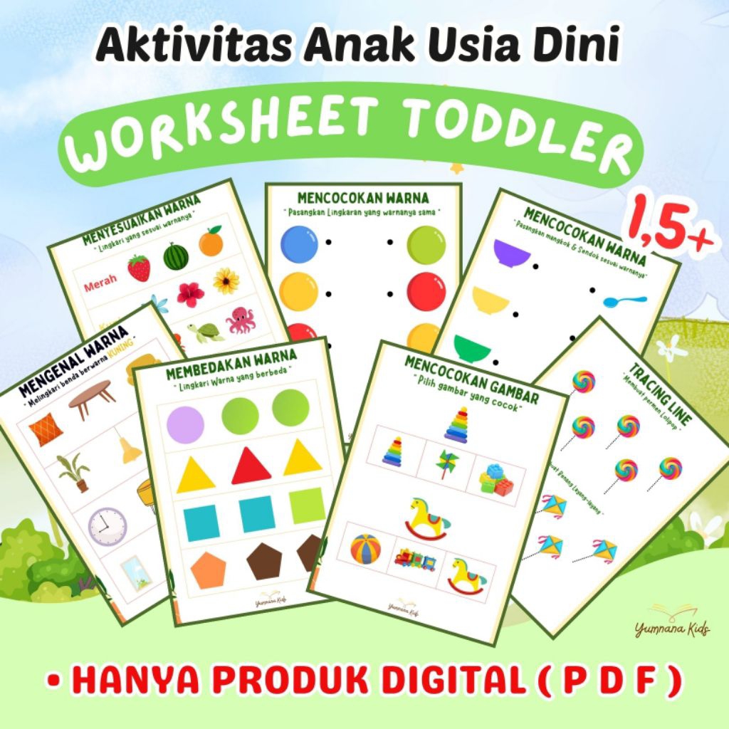 Jual Worksheet Anak Usia Dini Vol. 01 | Usia 2–6 Tahun | TK PAUD | PDF ...