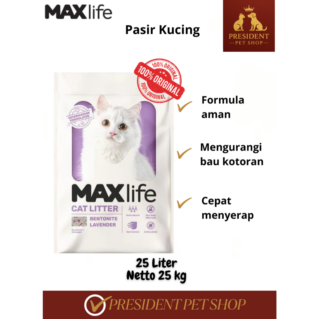 Jual Pasir Kucing Maxlife 25liter | Shopee Indonesia