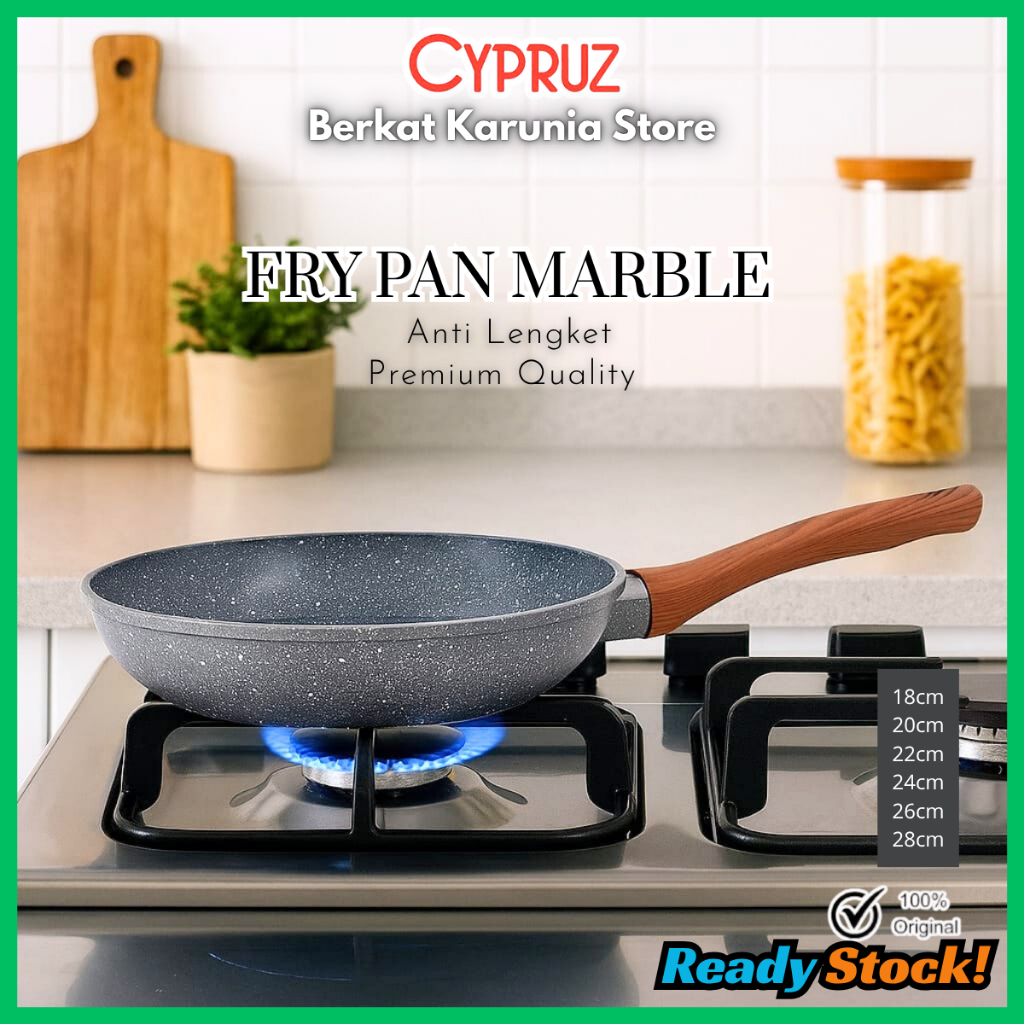 Jual Cypruz Fry Pan Marble Wajan Anti Lengket Terbaik Cocok Semua Kompor Terlaris & Original 18 ...