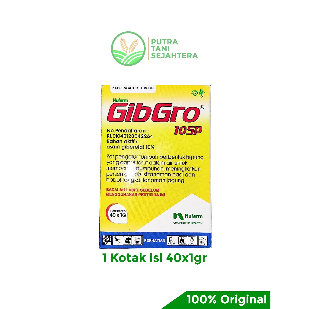 Jual ZPT GIBGRO 10SP 1 Kotak isi 40x1gr Gibgro zat pengatur pertumbuhan ...