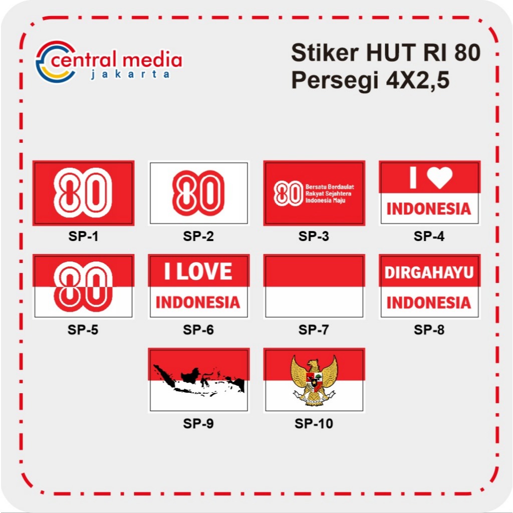 Jual 60-82 Pcs Sticker Bendera Merah Putih HUT RI 80 Stiker Pipi 17 ...