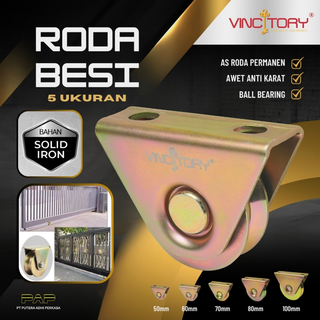 Jual Roda Pagar Geser Rel Besi VINCITORY | Roda Gerbang Sliding Rel ...