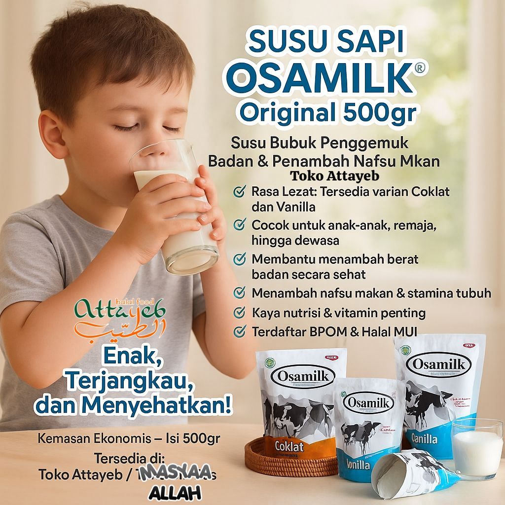Jual SUSU SAPI OSAMILK Original 500gr Susu Bubuk Penggemuk Badan ...