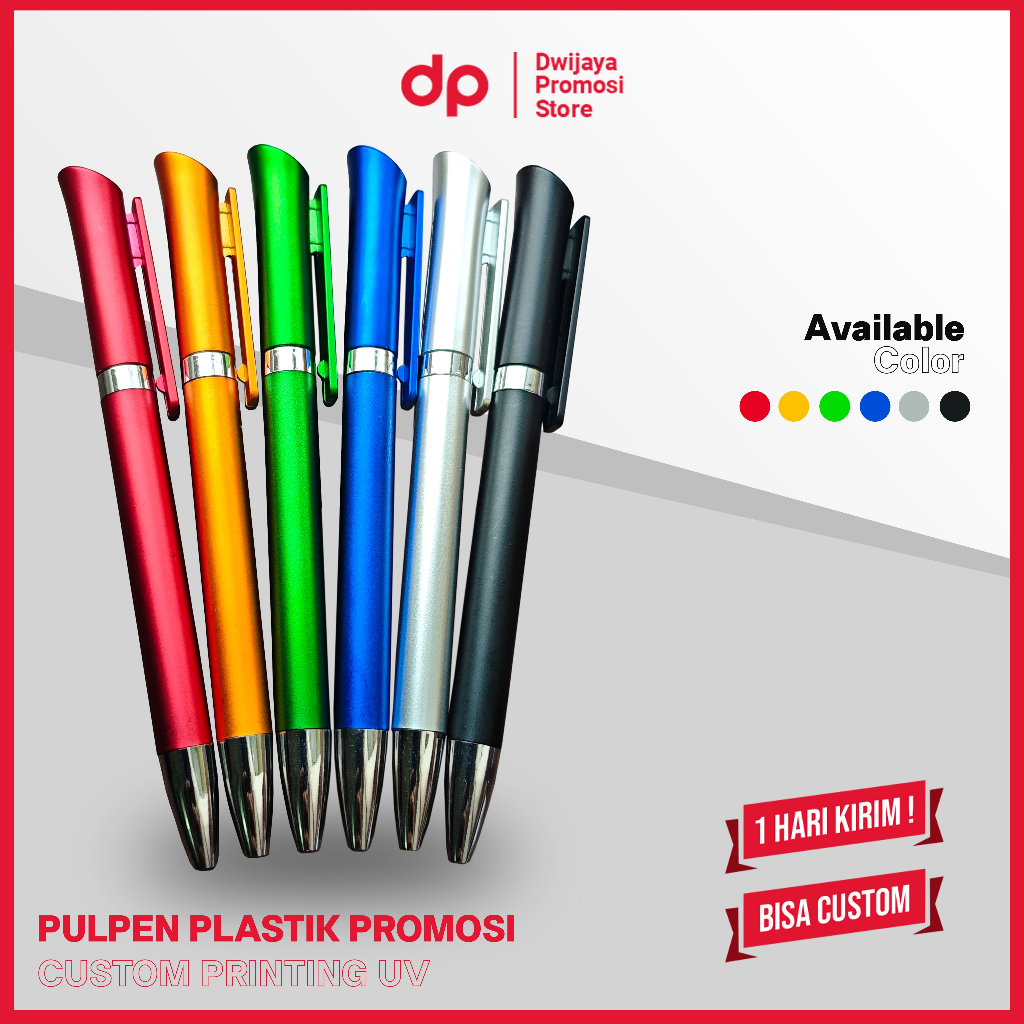 Jual Pulpen plastik promosi custom logo printing UV / bolpoin souvenir ...