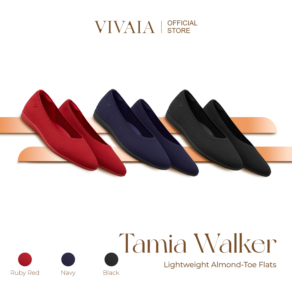 Jual VIVAIA Sepatu Wanita Lightweight Almond-Toe Flats (Tamia Walker ...