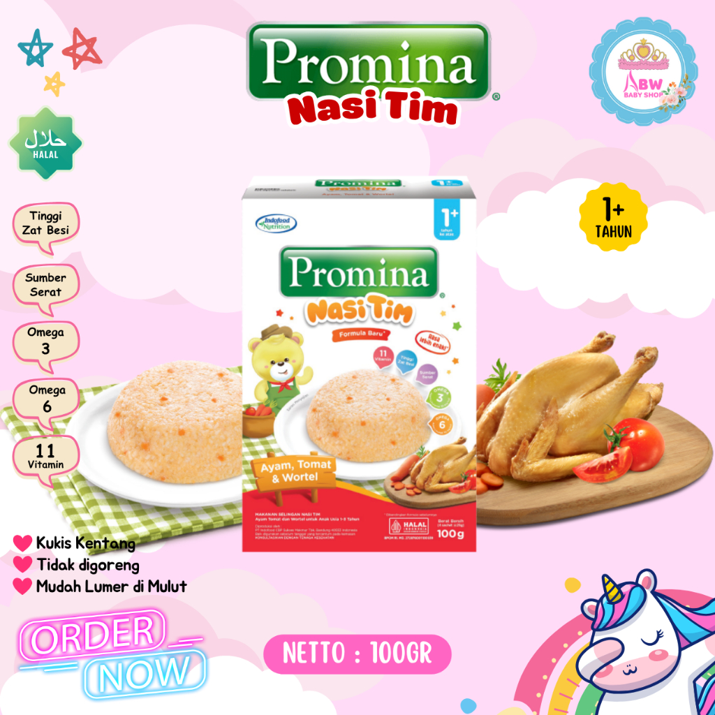 Jual Promina Nasi Tim Ayam Tomat & Wortel New Box 100gr MPASI Anak 1 ...