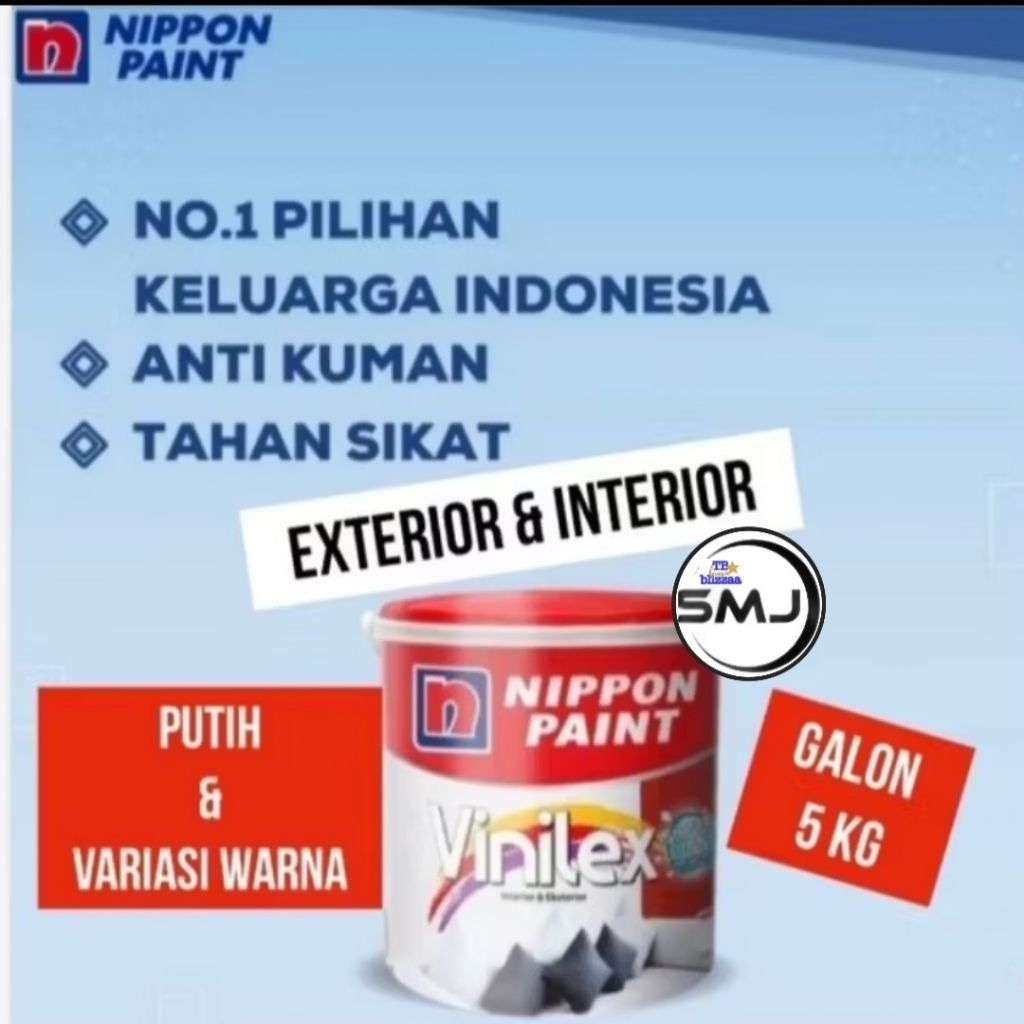 Jual Vinilex 5kg White 300 Putih Vinilex 5000 kembang Vinilex 5kg Galon Vinilex Nippon Paint 5Kg ...