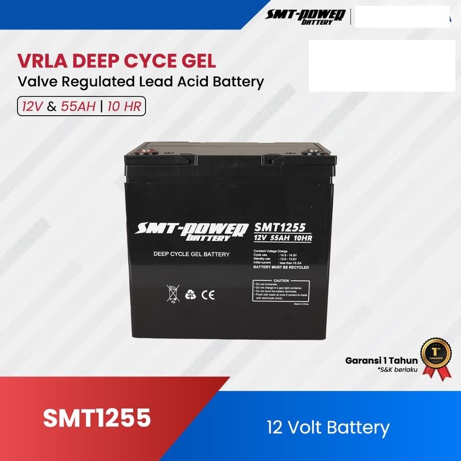 Jual SAMOTO Battery 12V 55AH Baterai Aki Kering UPS VRLA SMT POWER ...