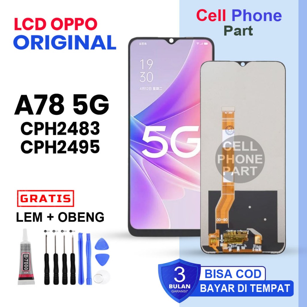 Jual LCD OPPO A78 5G / CPH2483 / CPH2495 FULLSET TOUCHSCREEN | Shopee ...