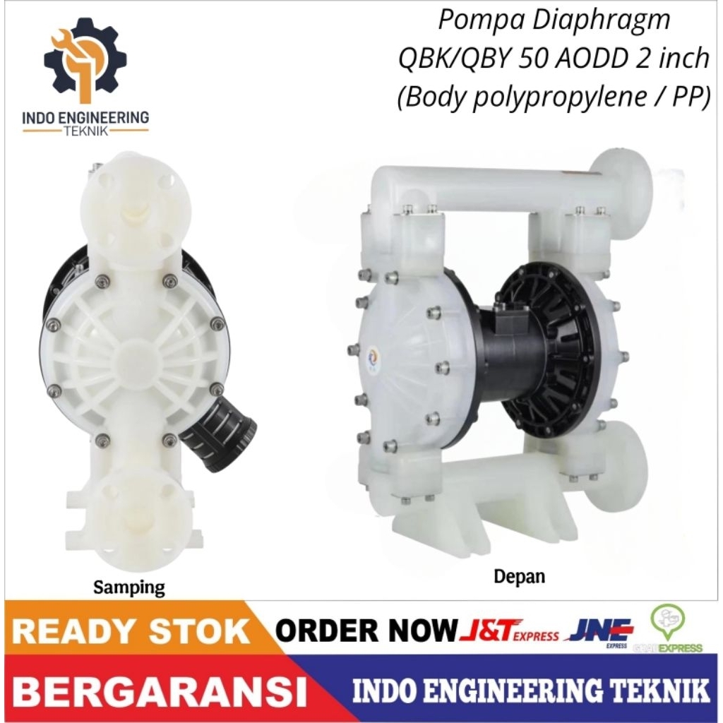 Jual Pompa Diaphragm QBK/QBY 50 AODD 2 inch (Body polypropylene / PP ...