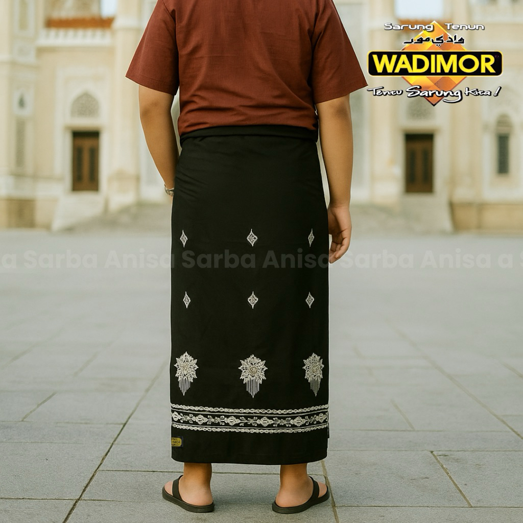 Jual Sarung Wadimor Bordir Sarung Polos Hitam Pria Sarung Dewasa Modern ...