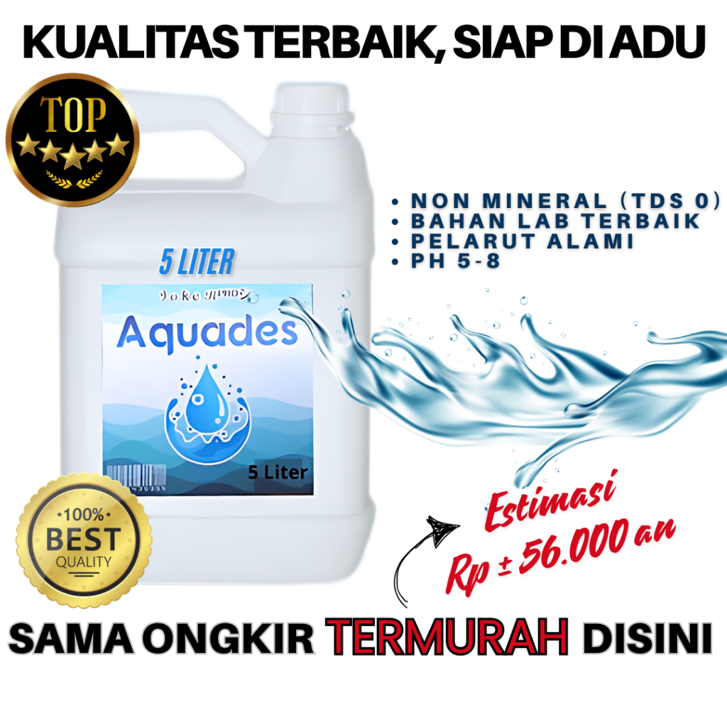 Jual (MIN 5PCS) High Quality Aquades - Air Murni Distilled Water ...
