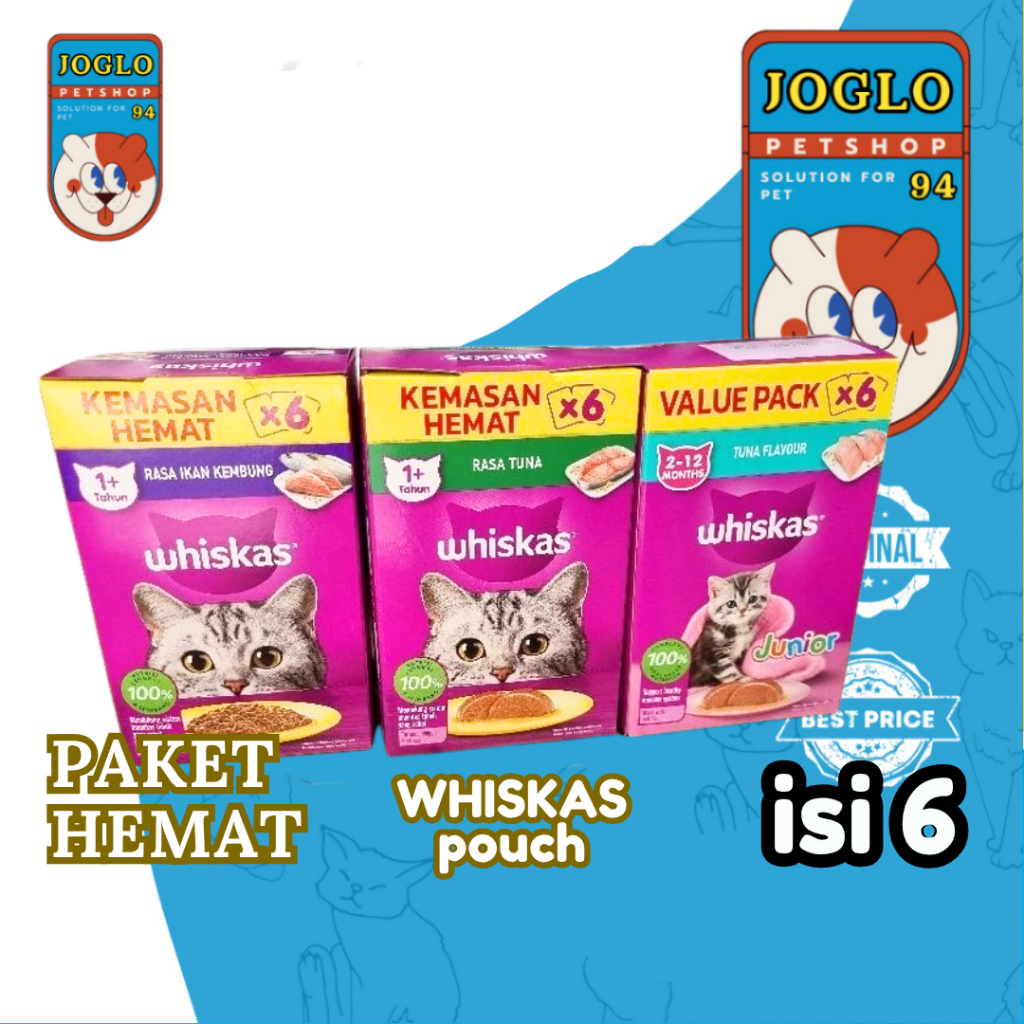 Jual Whiskas pouch PAKET HEMAT ( isi 6 ) Whiskas pouch 80gr Makanan ...