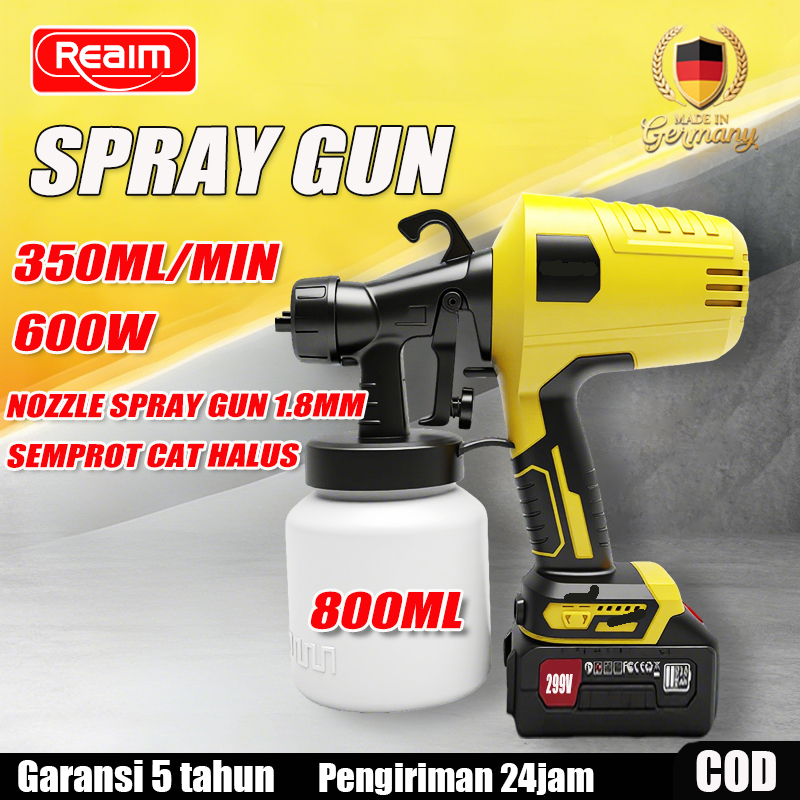 Jual REAIM Electric Spray Gun 800ML 600W High Power Sprayer cat tembok ...