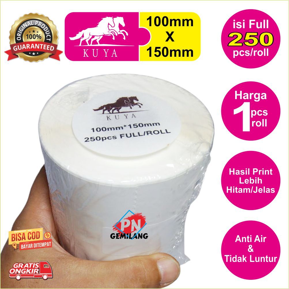 Jual STIKER THERMAL / STIKER LABEL BARCODE / STIKER RESI 100mm X 150mm ...