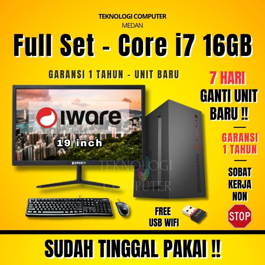 Jual Core i7 ‖ Full Set 19" Iware ‖ Komputer Kantor Admin Sekolah ‖ CPU PC Rakitan | Shopee ...