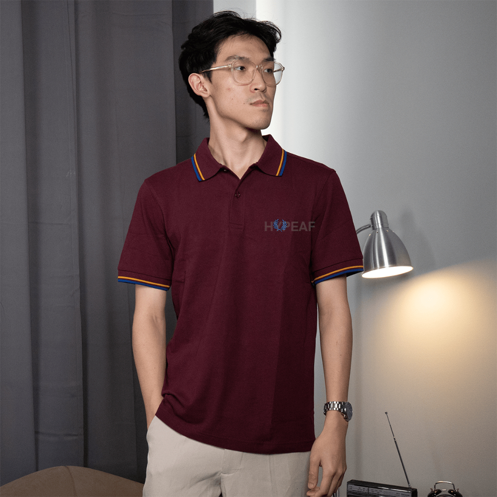 Jual FRED PERRY Maroon Polo T-Shirt - Yellow and Blue | Shopee Indonesia