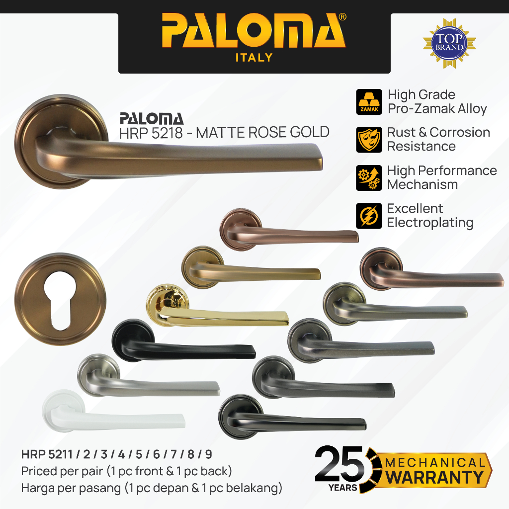 Jual PALOMA Gagang Pintu Door Handle Pintu Roses Lever Engkol Pisah ...