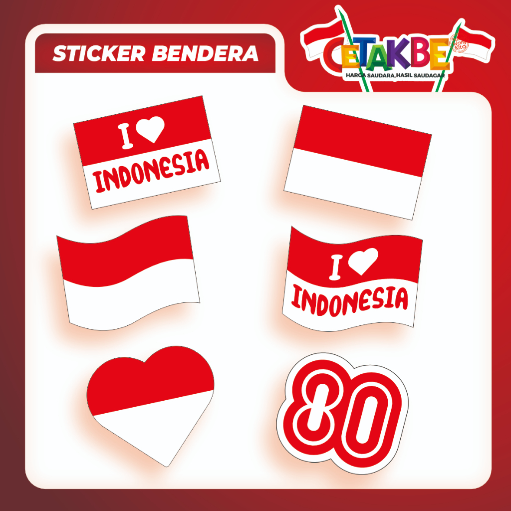 Jual (ISI 160 PCS) STICKER BENDERA KEMERDEKAAN / STICKER BENDERA PIPI ...