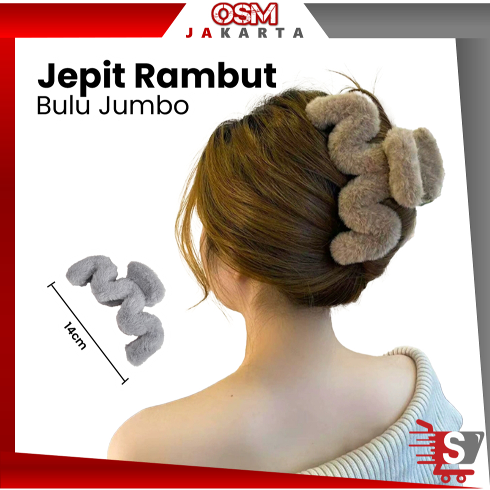 Jual OSM JKT F6338 Jepit Rambut Hiu Keriting / Jedai Bulu Model ...