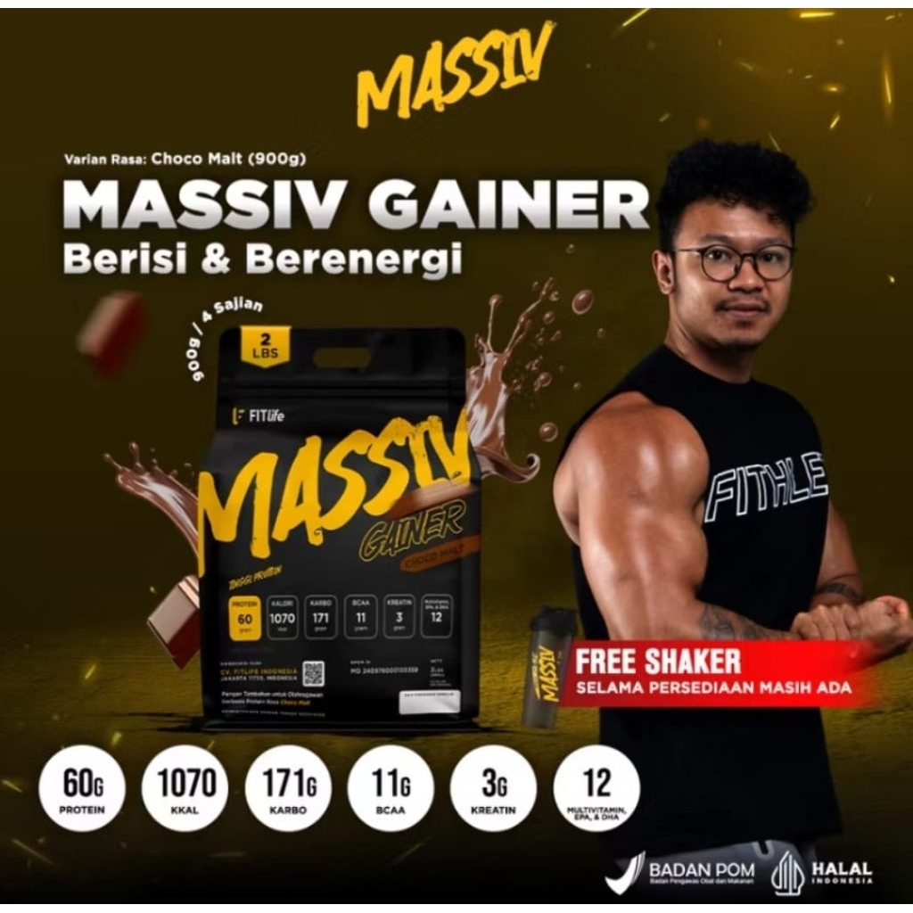 Jual FITLIFE Massiv Mass Gainer 2 lbs 900 gram-Improved Formula MPRO ...