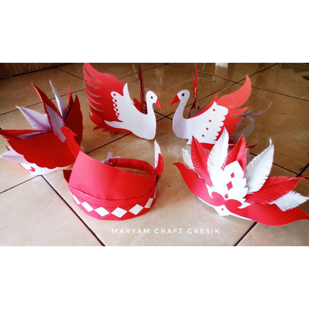 Jual topi merah putih/topi agustusan/hiasan kepala merah putih/mahkota ...