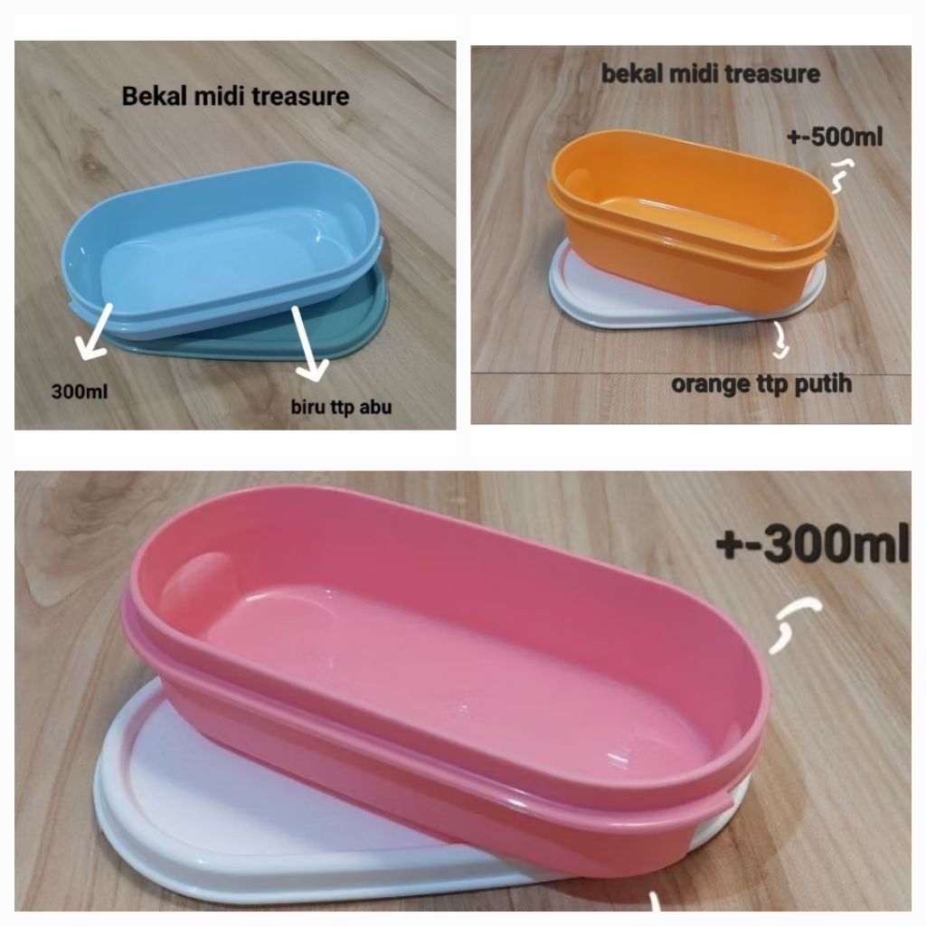 Jual ORIGINAL TUPPERWARE BEKAL OVAL MIDI TREASURE 1PC | Shopee Indonesia