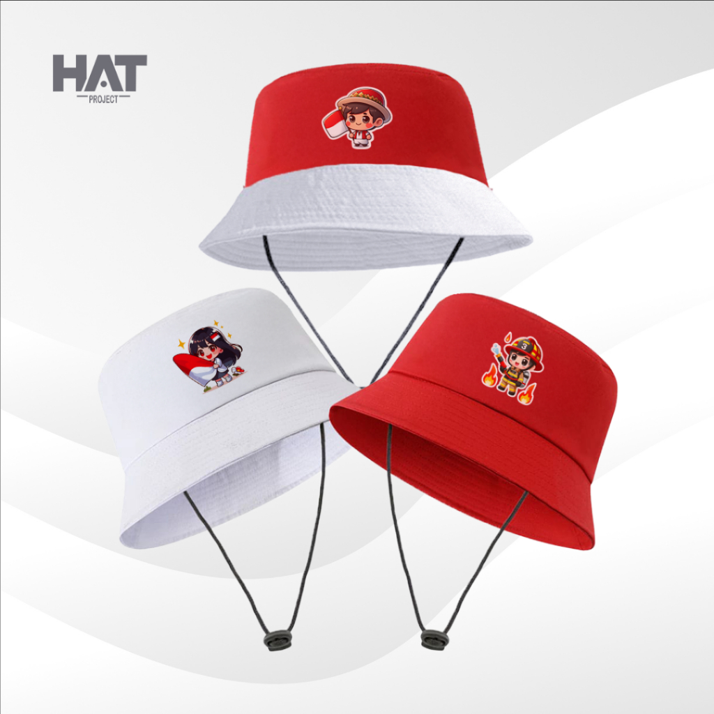 Jual Bucket Hat Anak Merah Putih Sablon Spesial Kemerdekaan Indonesia ...