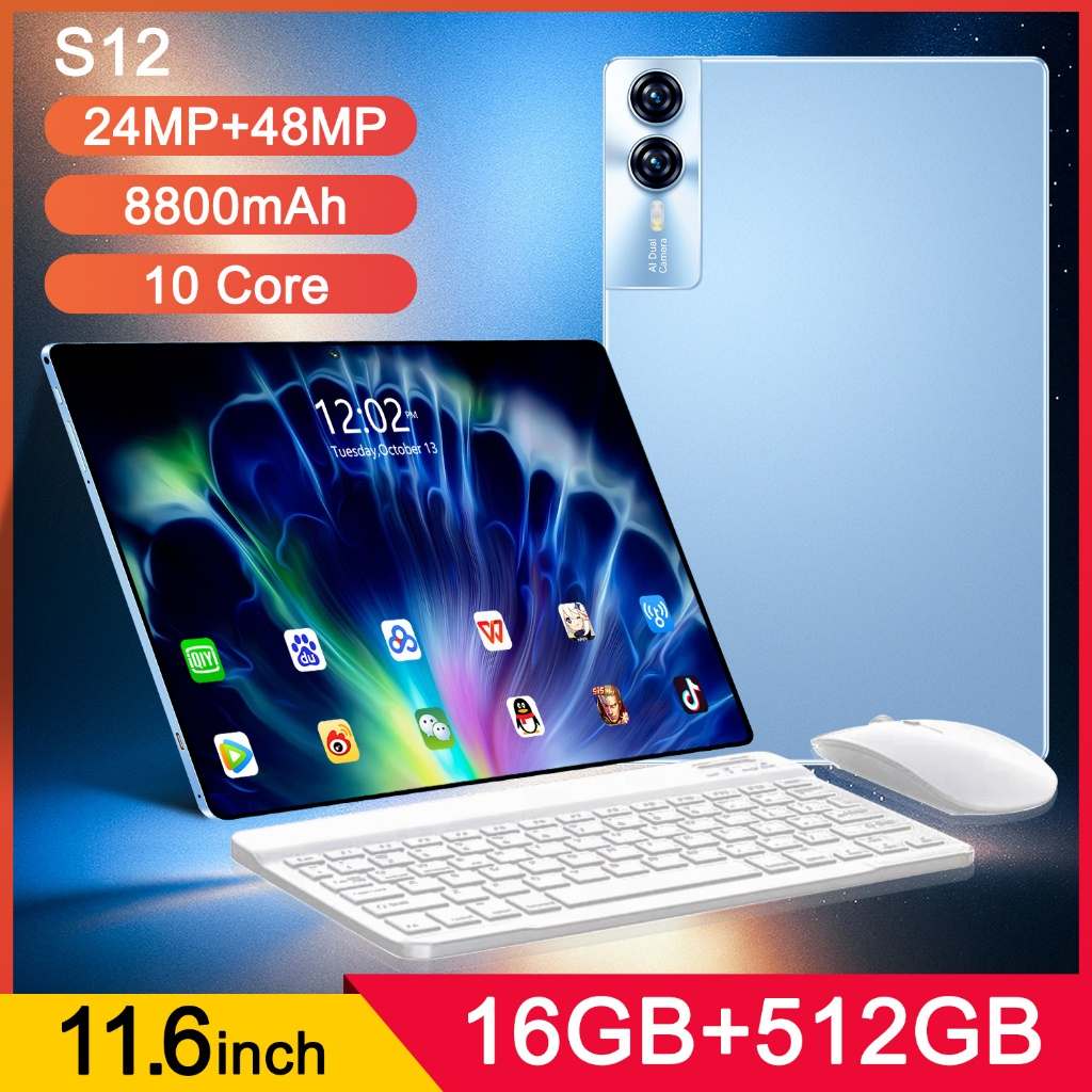 Jual Tablet Android S12 11.6inch (16GB + 1024GB) 5G + WiFi, Dual SIM ...