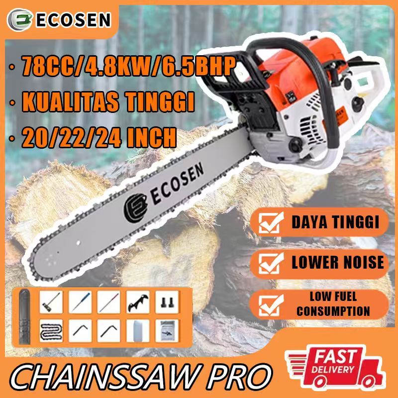Jual ECOSEN Mesin Potong Kayu 58CC 20/22/24inch Chainsaw 2Tak Untuk Gergaji Mesin | Shopee Indonesia