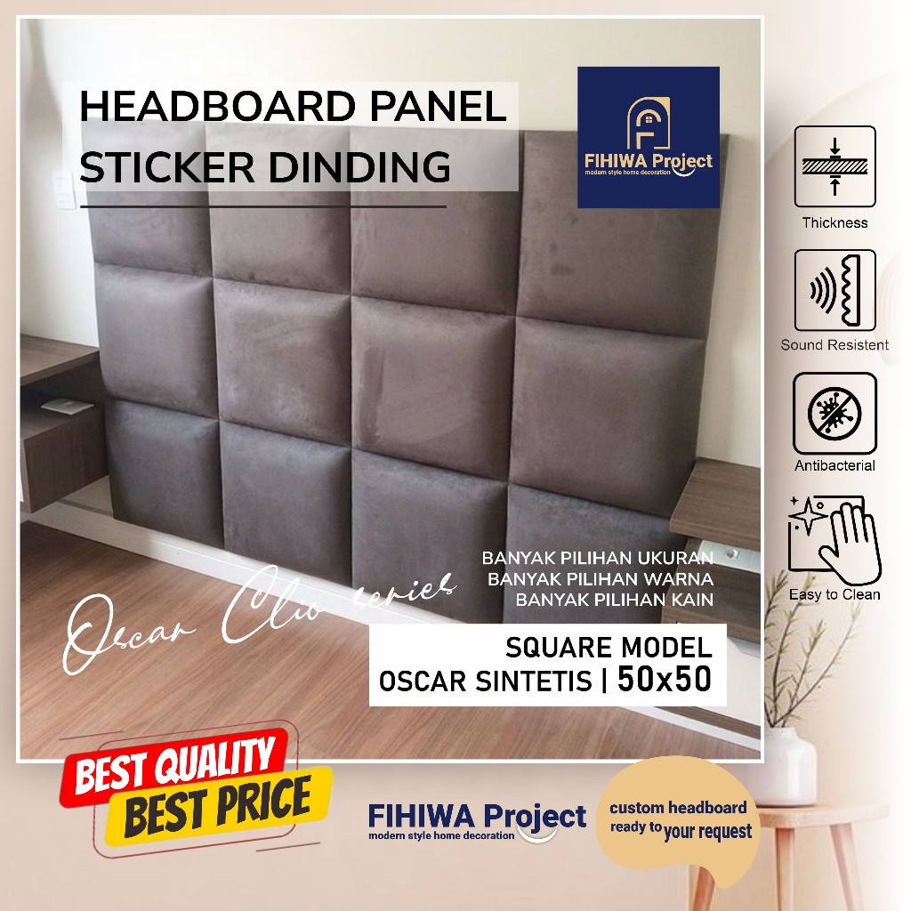 Jual Fihiwa – Headboard Dinding Square 30x30cm Oscar CLIO Series ...