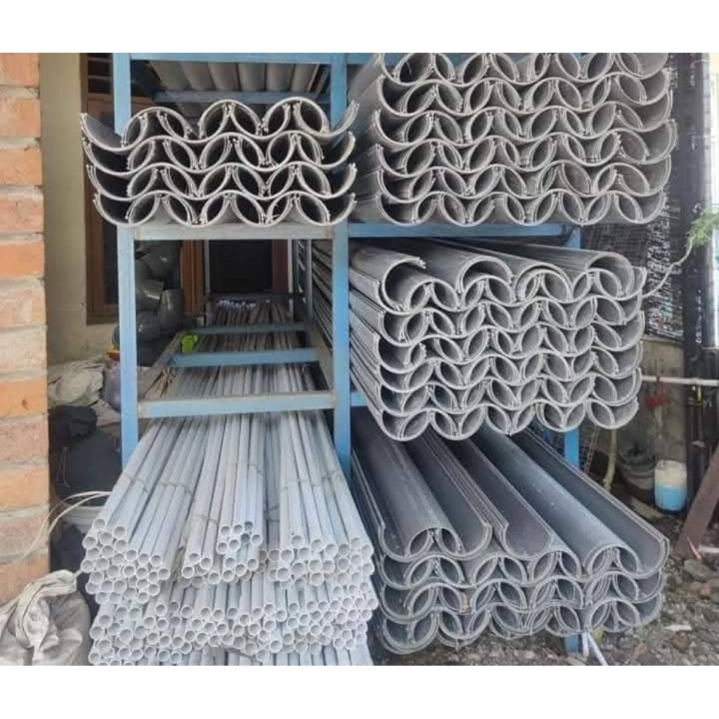 Jual Talang pakan abu² PVC 6" panjang 4m + 2tutup + sambungan | Shopee ...