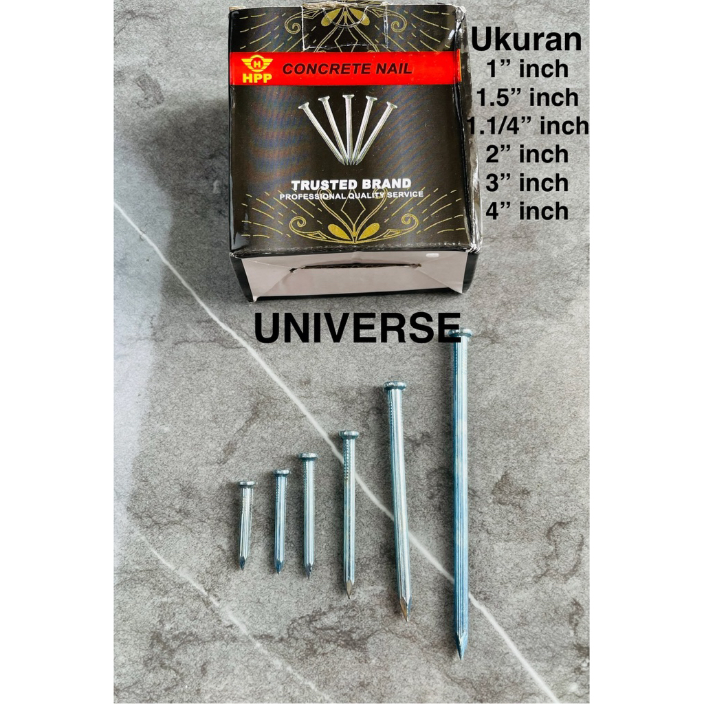 Jual Grosir (12 kotak) Paku Beton/Paku Cor Putih 1”, 1.5” , 1.1/4” , 2 ...