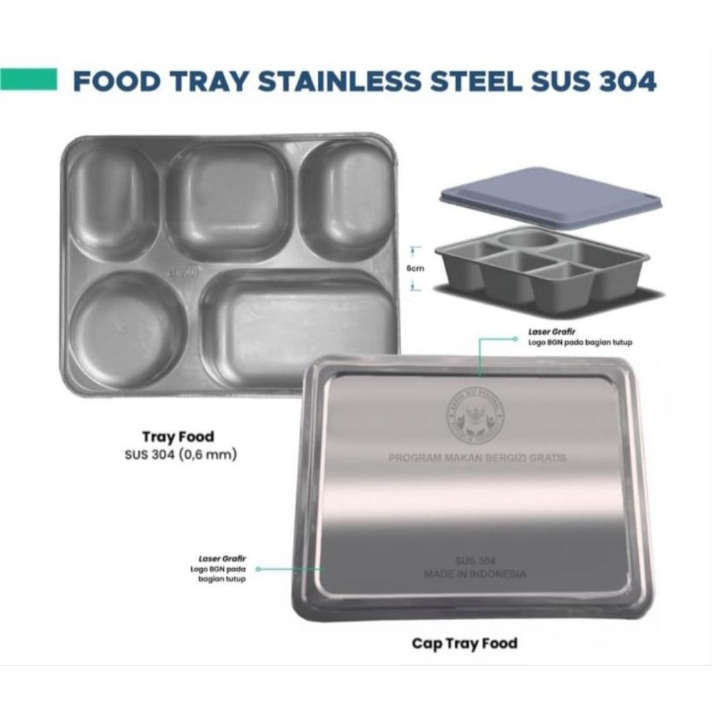 Jual FOOD TRAY STAINLESS LOGO DAN TANPA LOGO | Shopee Indonesia